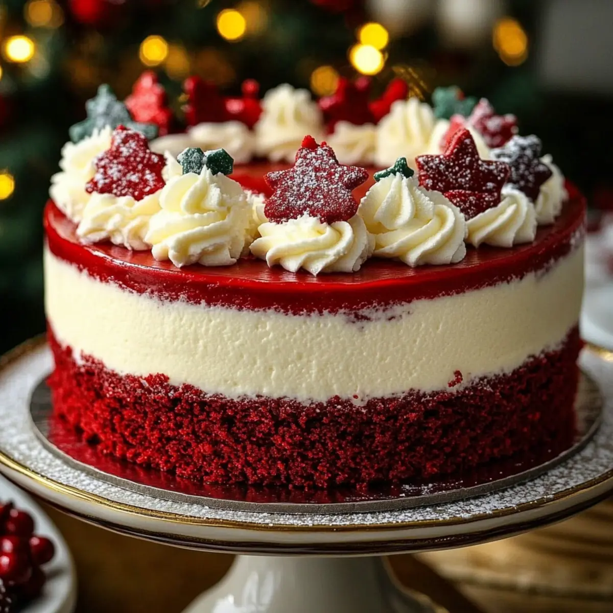 Irresistible Christmas Red Velvet Cheesecake for Your Holiday Table