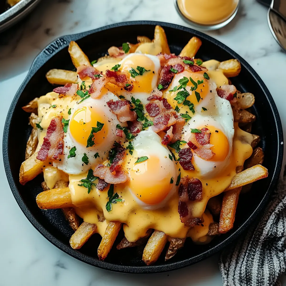 Irresistible Breakfast Poutine with Hollandaise Sauce Magic